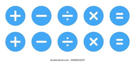 Addition Subtraction Division Multiplication Equality Icon Stock Vector Royalty Free