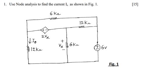 Solved Use Node Analysis To Find The Current I As Shown Chegg