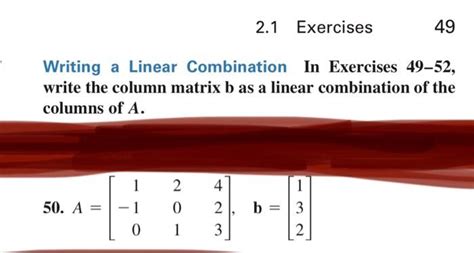 Solved Exercises Writing A Linear Combination In Chegg