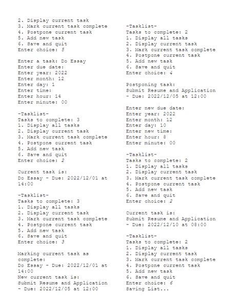 Solved Task List Update Lab To Use An Iterator To Display Chegg