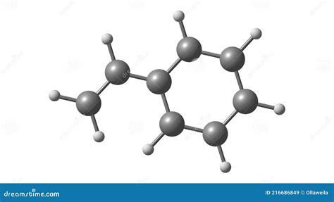 Styrene Molecular Structure Isolated On White Stock Illustration