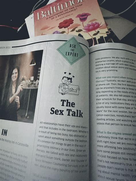 Ask The Expert Susan Stork Sex Therapy Baltimore Magazine — Space Between Counseling Services