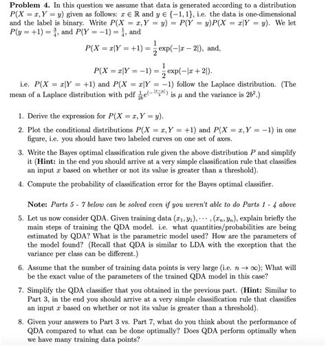 Solved Problem 4 In ﻿this Question We ﻿assume That Data Is