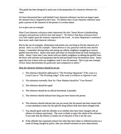 9 Character Reference Letter Samples Examples Templates Sample Templates