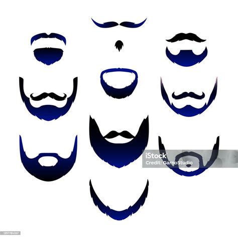 다양한 종류의 수염의 실루엣 아바타 세트 고립 된 무스 타치와 수염 눈 신체 부분에 대한 스톡 벡터 아트 및 기타 이미지 눈 신체 부분 디자인 만화 Istock