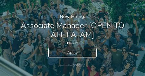 Associate Manager Open To All Latam At Tekton Labs