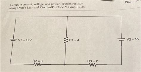 Solved Compute Current Voltage And Power For Each Resistor