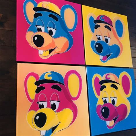 🍕 Vintage Chuck E Cheese Sign Wall Art Man Cave Decor Advertisement