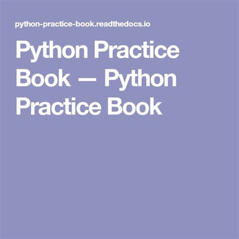 Python Practice Book — Python Practice Book Python Practice Books