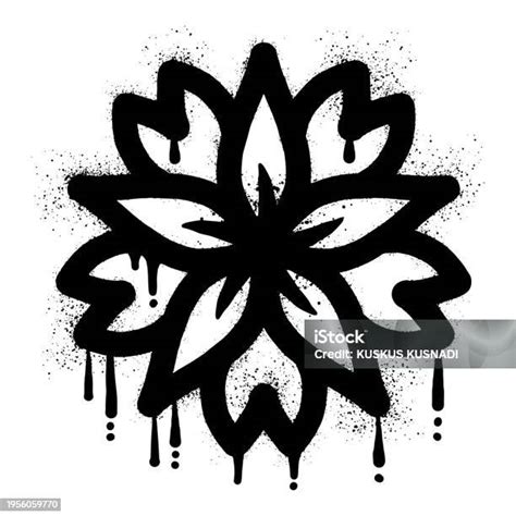 Coretan Bunga Digambar Dengan Cat Semprot Hitam Ilustrasi Stok Unduh Gambar Sekarang Alam
