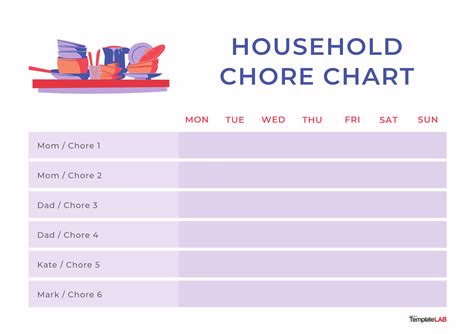 Home Chore Chart Templates Chore Charts Printable Editable Daily