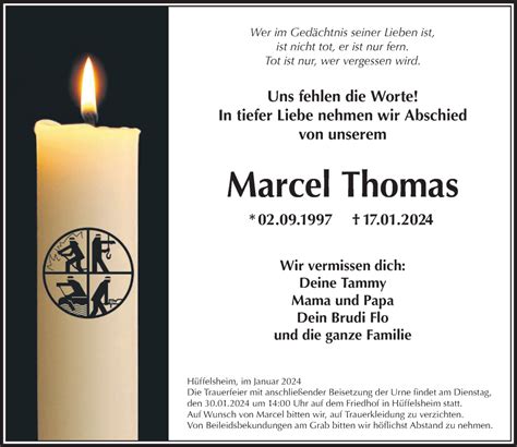 Traueranzeigen Von Marcel Thomas Rz Trauerde