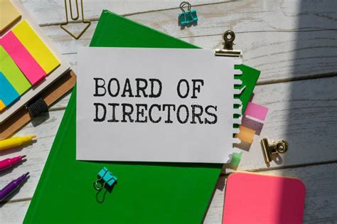 Sheet Of Paper With The Text Board Of Directors Stock Image Image Of Strategy Directors