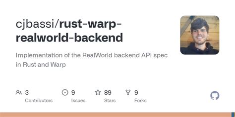 Implementation Of The Realworld Backend In Warp Rrust