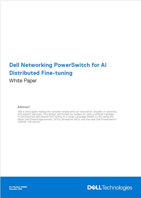 dell networking powerswitch for ai distributed fine tuning dell technologies info hub