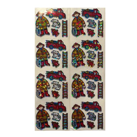 Hambly Fireman Glitter Stickers Sticker Stash Outlet