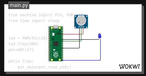 Adjustment Of LED Brightness Wokwi ESP STM Arduino Simulator