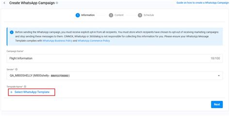 Creating Whatsapp Campaign