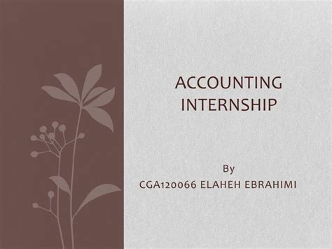 Accounting Internship Ppt