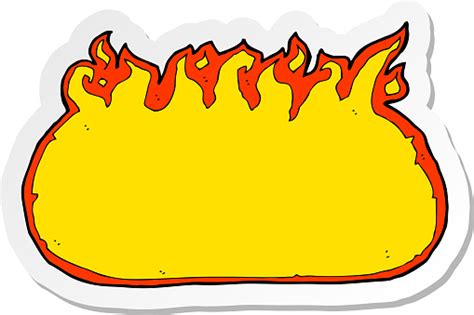 Stiker Batas Api Kartun Ilustrasi Stok Unduh Gambar Sekarang Api Api Fenomena Alam