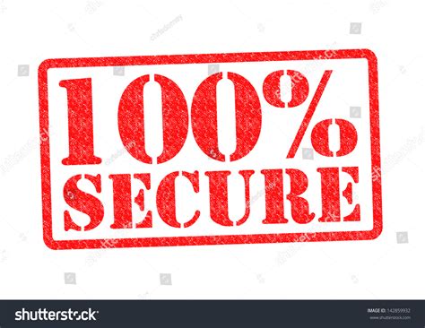 100 Secure Rubber Stamp Over White 库存插图 142859932 Shutterstock