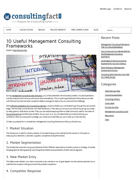 10 Useful Management Consulting Frameworks Pdf