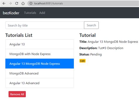 Mean Stack Example Crud With Angular 13 Node Mongodb Bezkoder