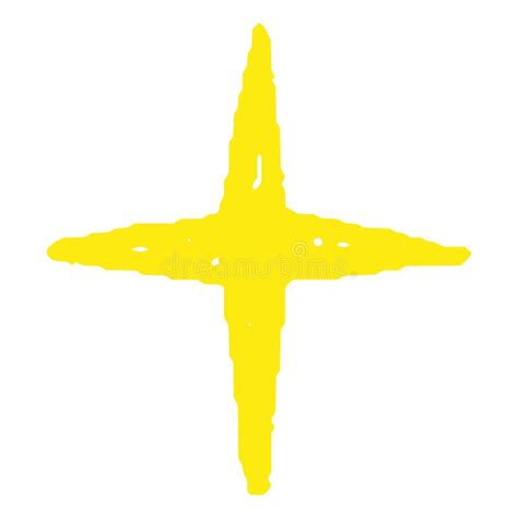 Yellow Crayon Sketch Star Spark Shape Scribble Sparkle Figure Chalk Or