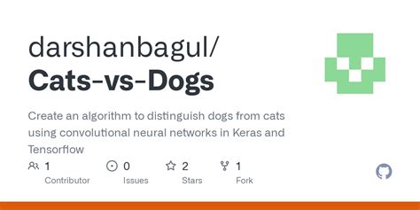 Github Darshanbagulcats Vs Dogs Create An Algorithm To Distinguish
