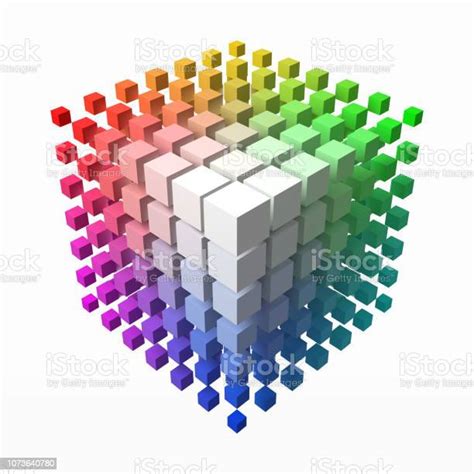 작은 조각 큰 입방체의 모양에 색을 만든다 모서리에 작은 조각 3 차원 스타일 벡터 일러스트입니다 개념에 대한 스톡 벡터 아트 및 기타 이미지 Istock