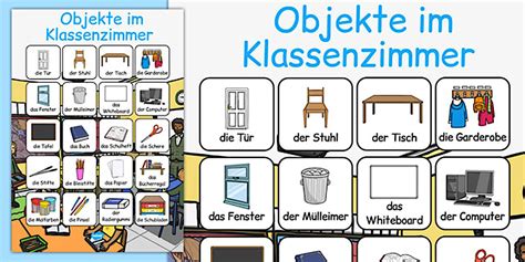 German Classroom Vocabulary Poster Teacher Made Twinkl