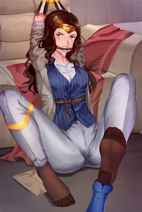 Rule 34 1girls Bondage Cleave Gag Dc Comics Defeated Feet Frogtie Gag Lasso Of Truth Stuff Gag