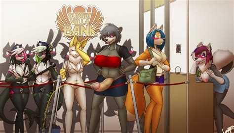 Rule 34 Anthro Bank Bear Black Bear Black Hair Blue Hair Blush Bodily Fluids Bottomwear