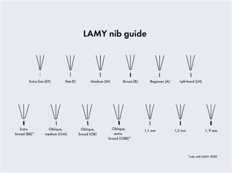 The Lamy Nibs At A Glance Lamy Shop