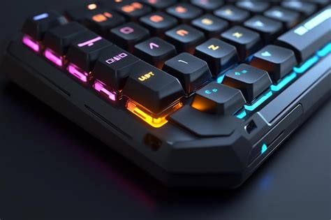 Gaming Keyboard With Mechanical Switches RGB Light Premium AI Generated Image
