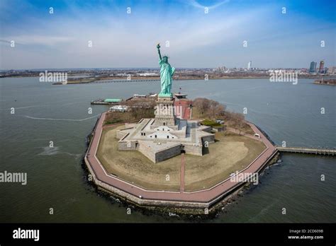 Aerial View Of Statue Of Liberty Liberty Island New York City New