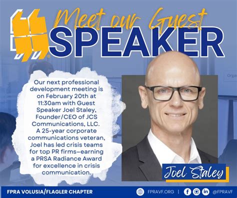 Meet Our Speaker Joel Staley Join Us For Our Next Chapter Professional Development Meeting