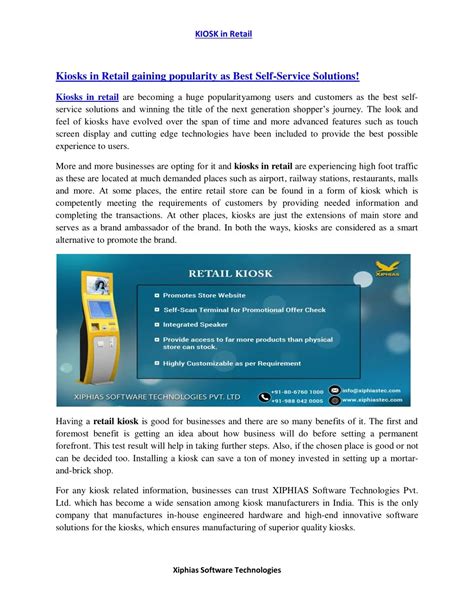 PPT KIOSK In Retail PowerPoint Presentation Free Download ID