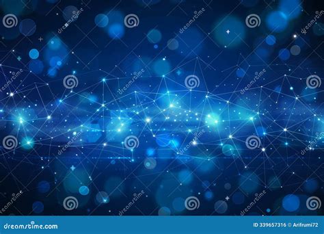 Abstract Lines and Dots Connect Background, Technology Connection Digital Data and Big Data ...