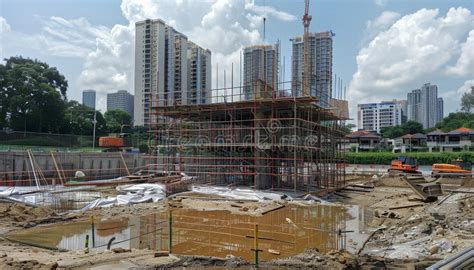 Scaffolding Used As The Temporary Structure To Support Platform Form Work And Structure At The