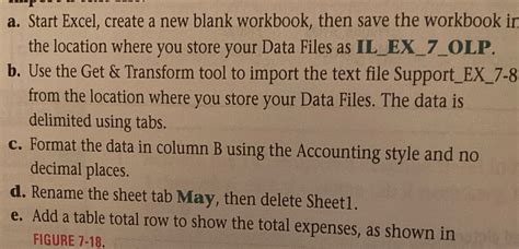 Solved A Start Excel Create A New Blank Workbook Then Chegg