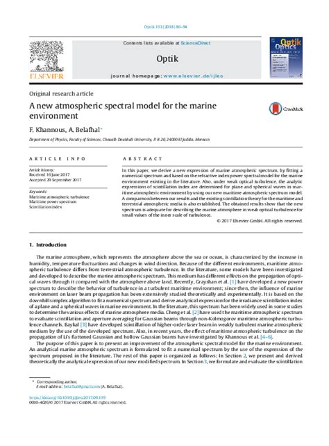 Pdf A New Atmospheric Spectral Model For The Marine Environment