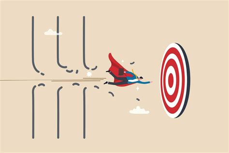 Overcome Difficulty Or Challenge To Success Obstacle Or Problem To Solve And Achieve Target