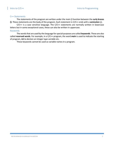 Itp Lecture 03 Introduction To Cc Pdf