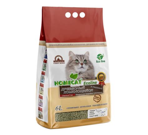 Homecat Наполнитель для кошачьего туалета Ecoline Древесный комкующийся в гранулах 6 л