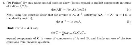 solved by only using indicial notation show do not expand
