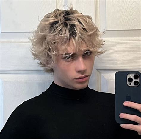 Bleached Hair Men Dyed Hair Men Wavy Hair Men Boys With Curly Hair
