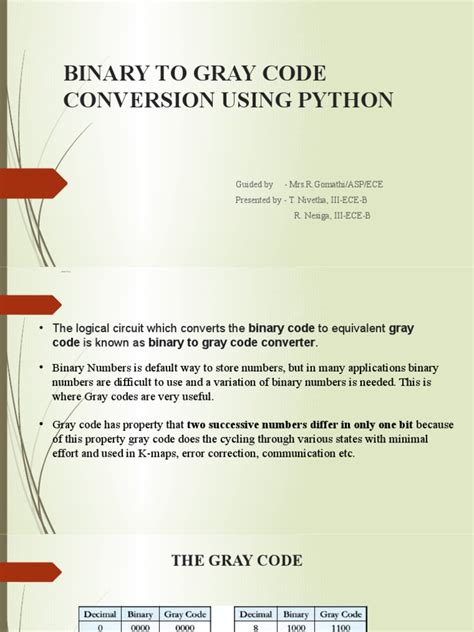 Binary To Gray Code Conversion Using Python Pdf Bit Computer Engineering