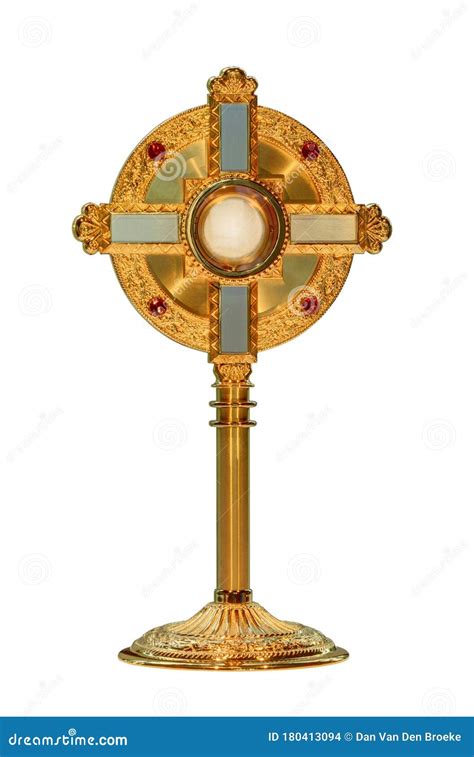 Monstrance Or Ostensorium Displaying The Consecrated Host The Body Of