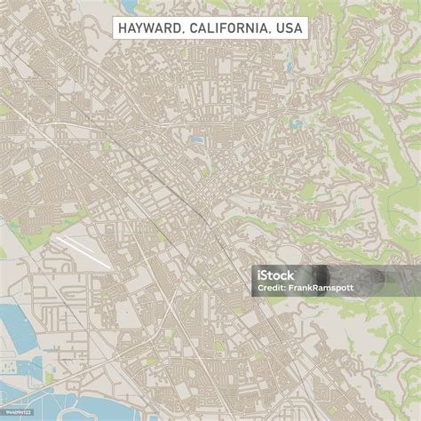 Hayward California Us City Street Map Stock Illustration Download